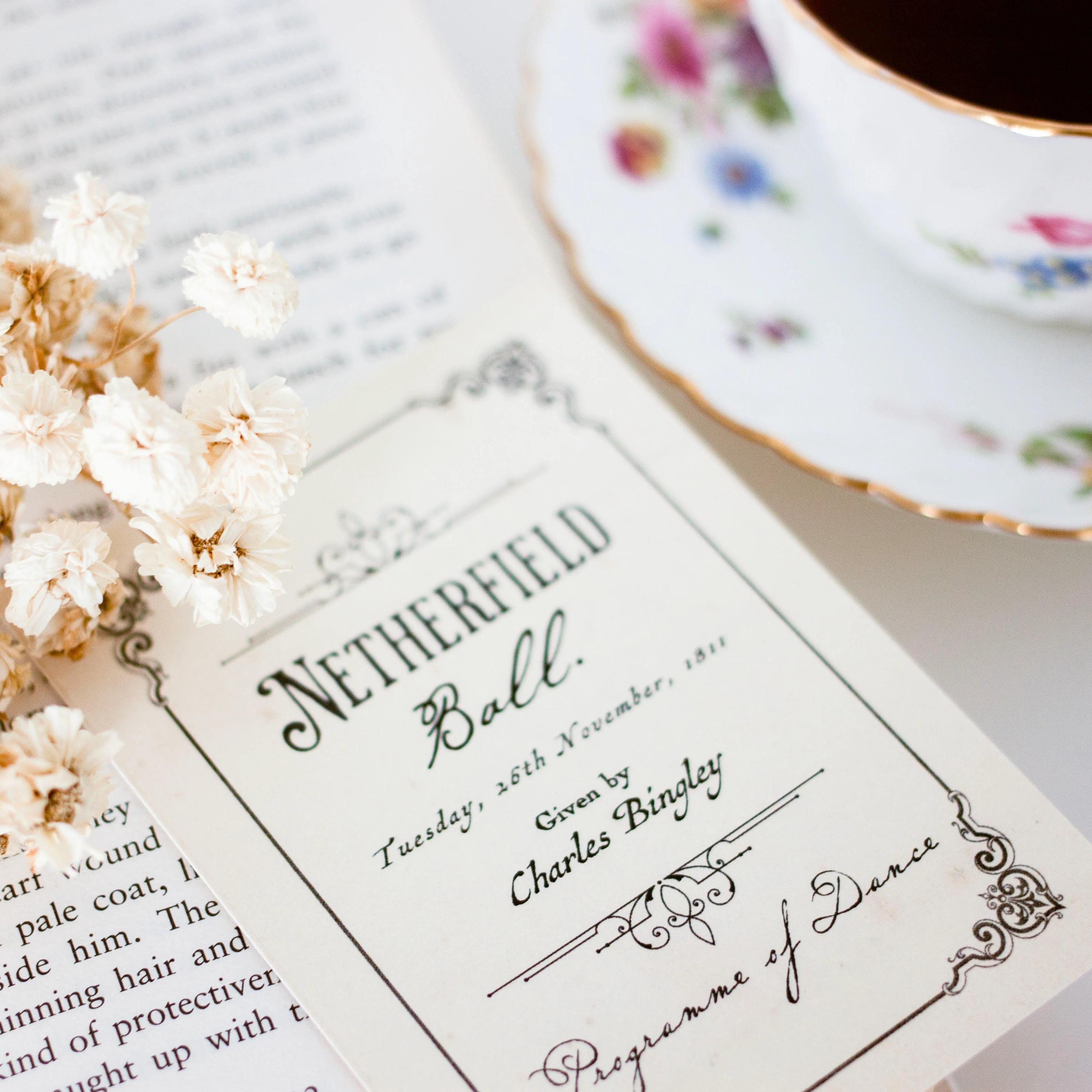 Pride Netherfield Ball Dance Card Bookmark, Fabric Tassels for Free - Etsy