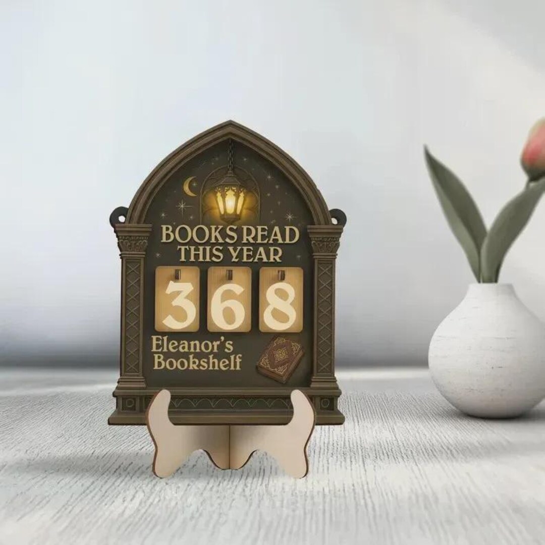 Personalized Books Read Tracker Sign, Gothic Bookshelf Reading Counter ...