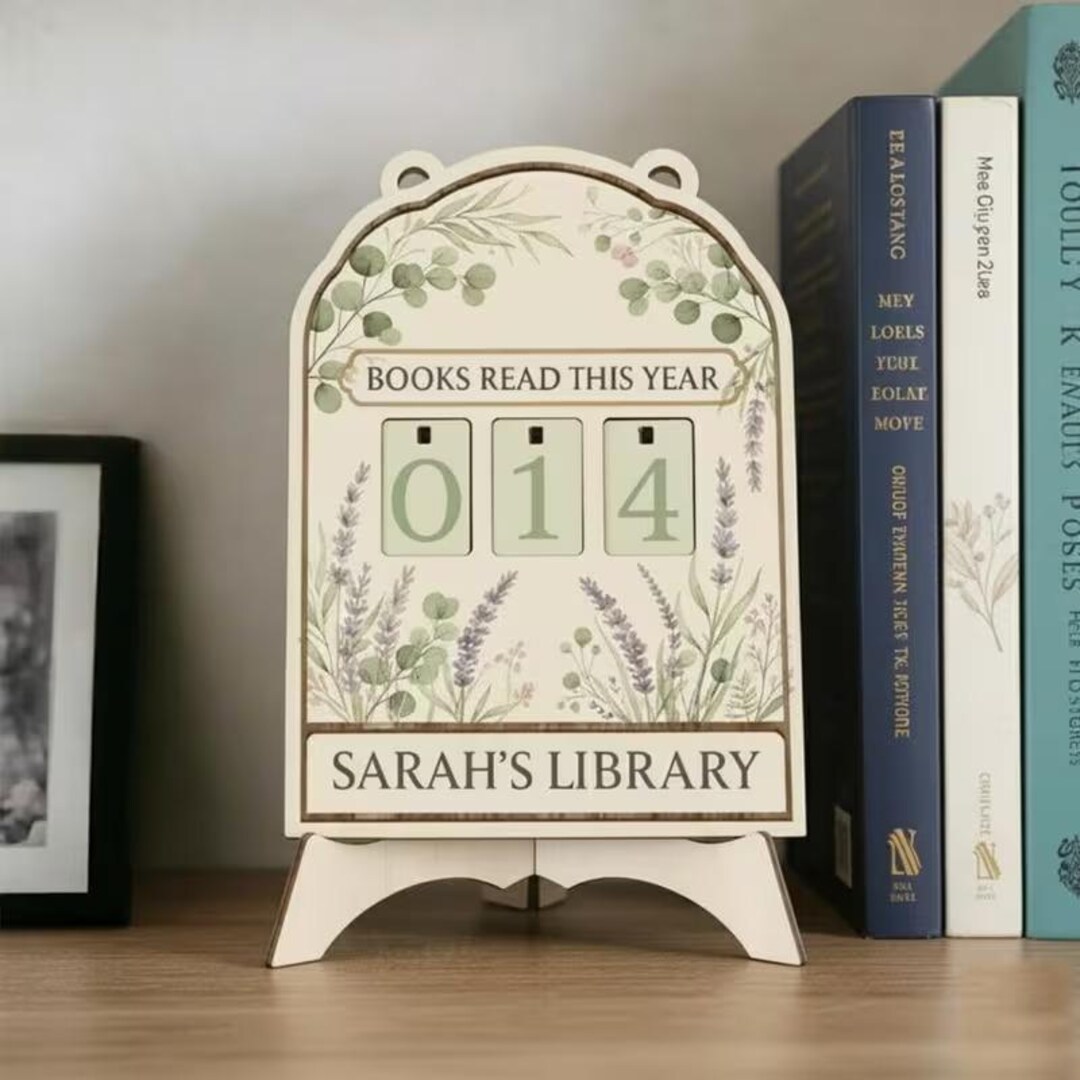 Customized Reading Log, Yearly Book Count, Compact Bookshelf, Gift for ...