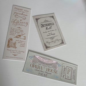 Pride Netherfield Ball Dance Card Bookmark, Fabric Tassels for Free - Etsy