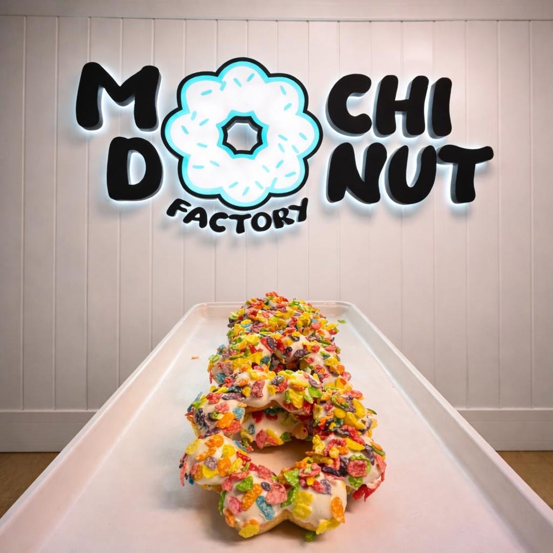 Custom Mochi Donut Backlit Sign – 3D Metal LED Logo for Cafe & Salon - Etsy
