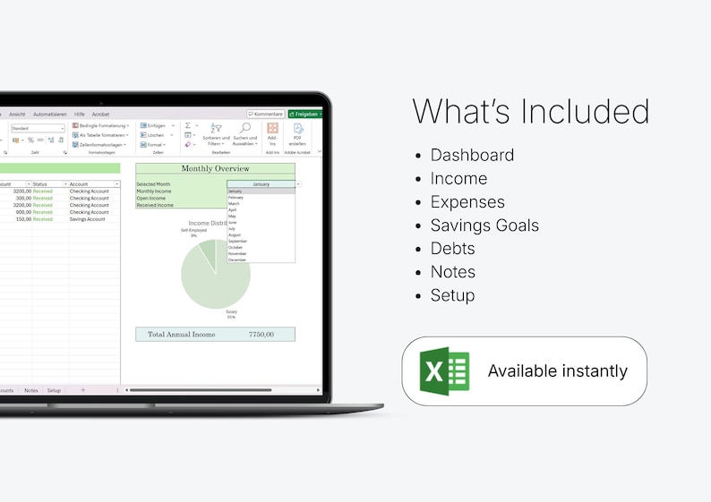 2026 Excel Budget Planner | Annual Finance Spreadsheet & Monthly Wealth ...