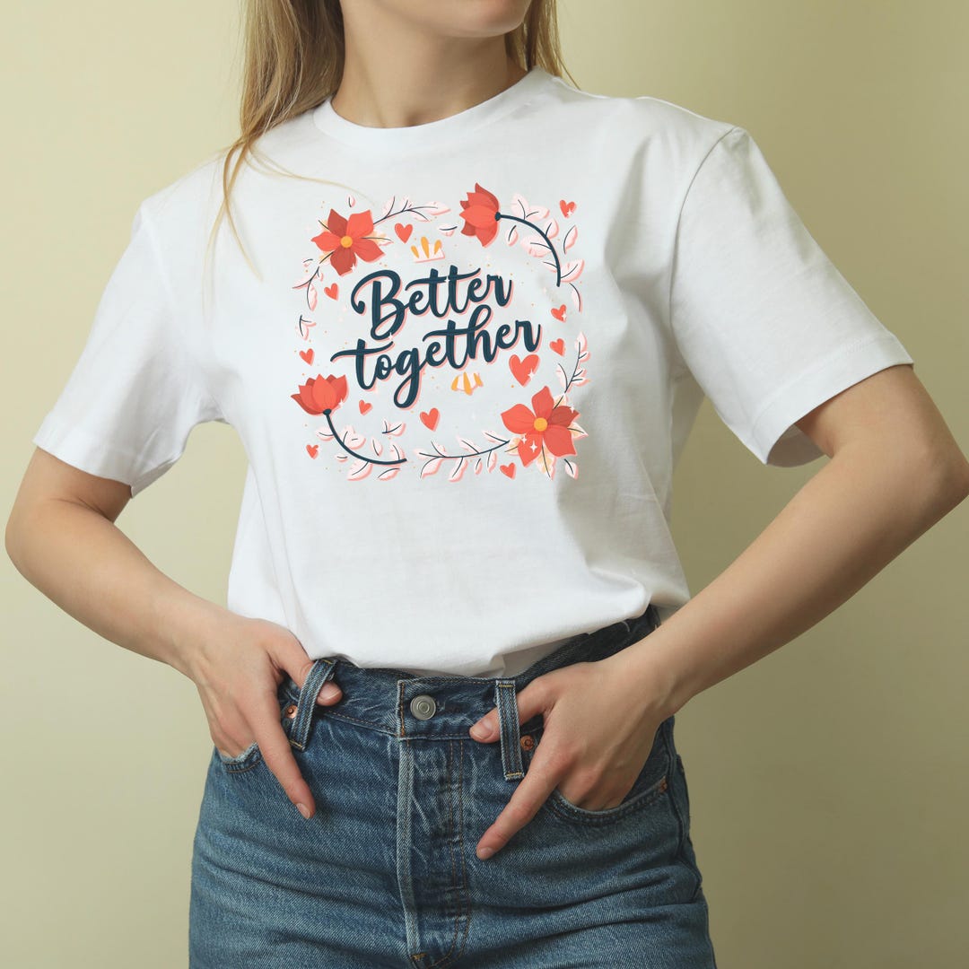 Better Together Couple Shirt, Floral Anniversary Tee - Etsy