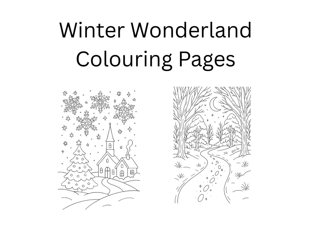 Winter Wonderland Colouring Pages - Etsy