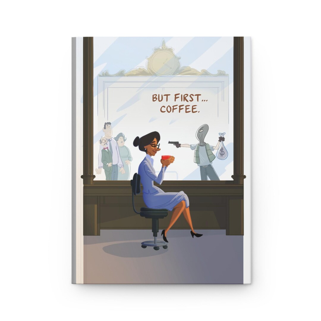 Bank Robbery Hardcover Notebook Funny Illustrated Journal, Office Desk ...