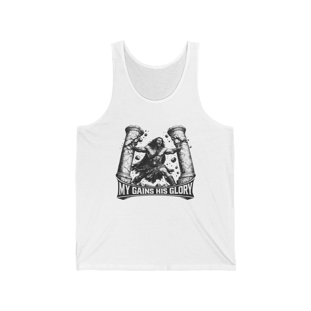 Barbarian Lifting Columns Tank | My Gains His Glory Workout Gym Apparel ...