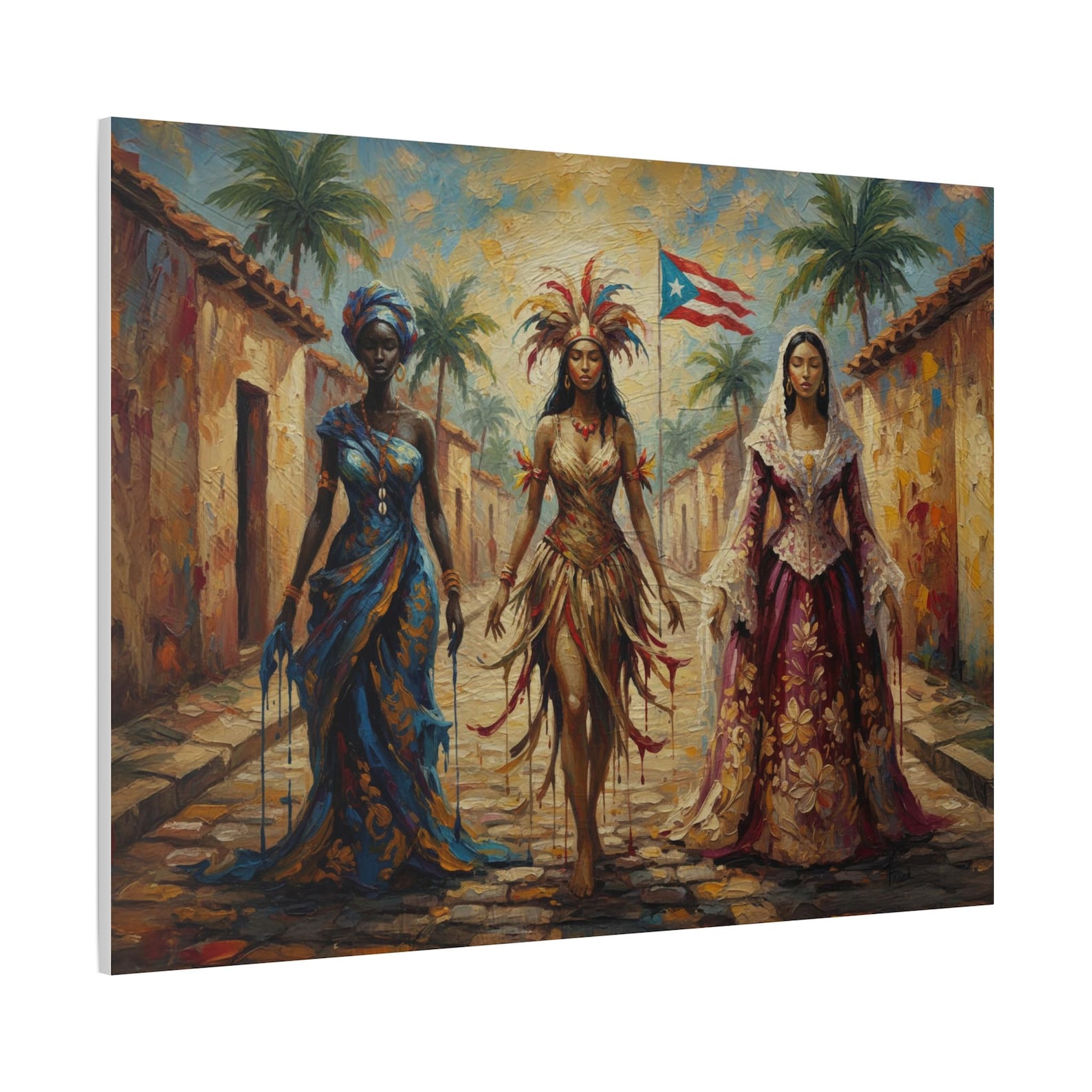 Three Cultures, One Spirit- Ethnic Wall Decor - Taino, Afro, Latina ...