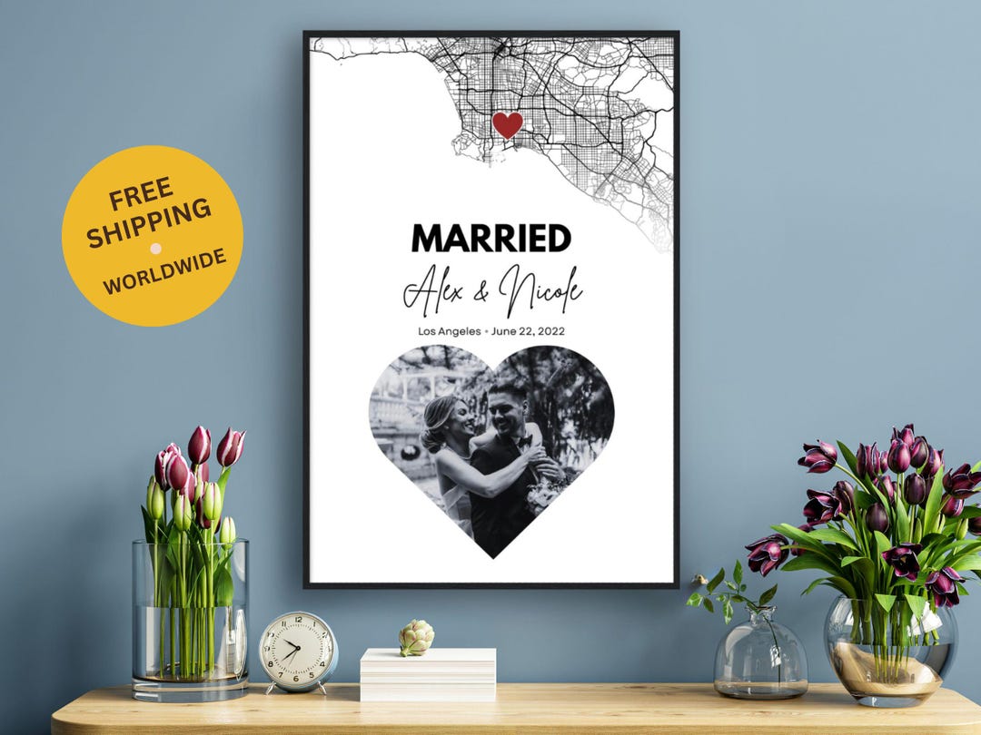 Where We Got Engaged Map, Where We Fell in Love, Bride and Groom Gift ...