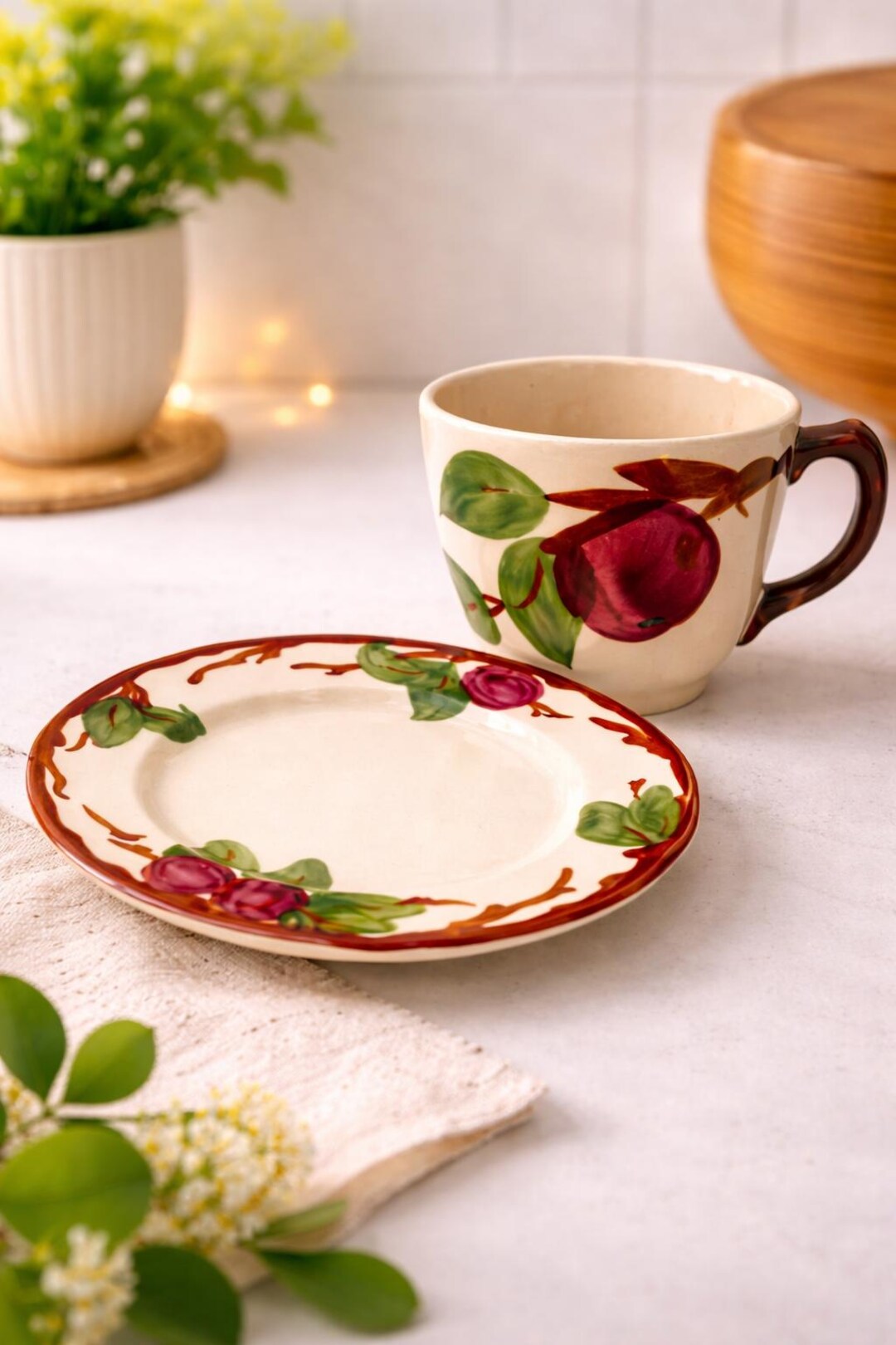 Franciscan Apple Dishware Set Cups Saucers Plate Vintage 1995 - Etsy