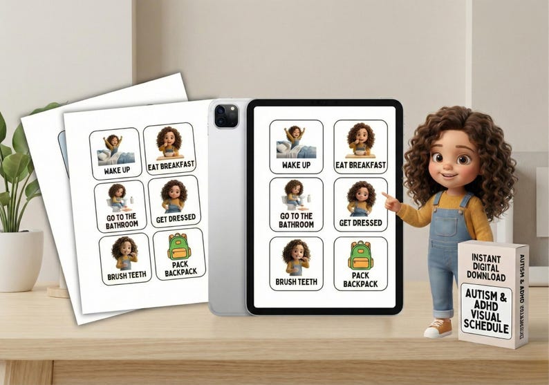 Morning Visual Routine for Kids | 18 Visual Schedule Cards | Autism ...