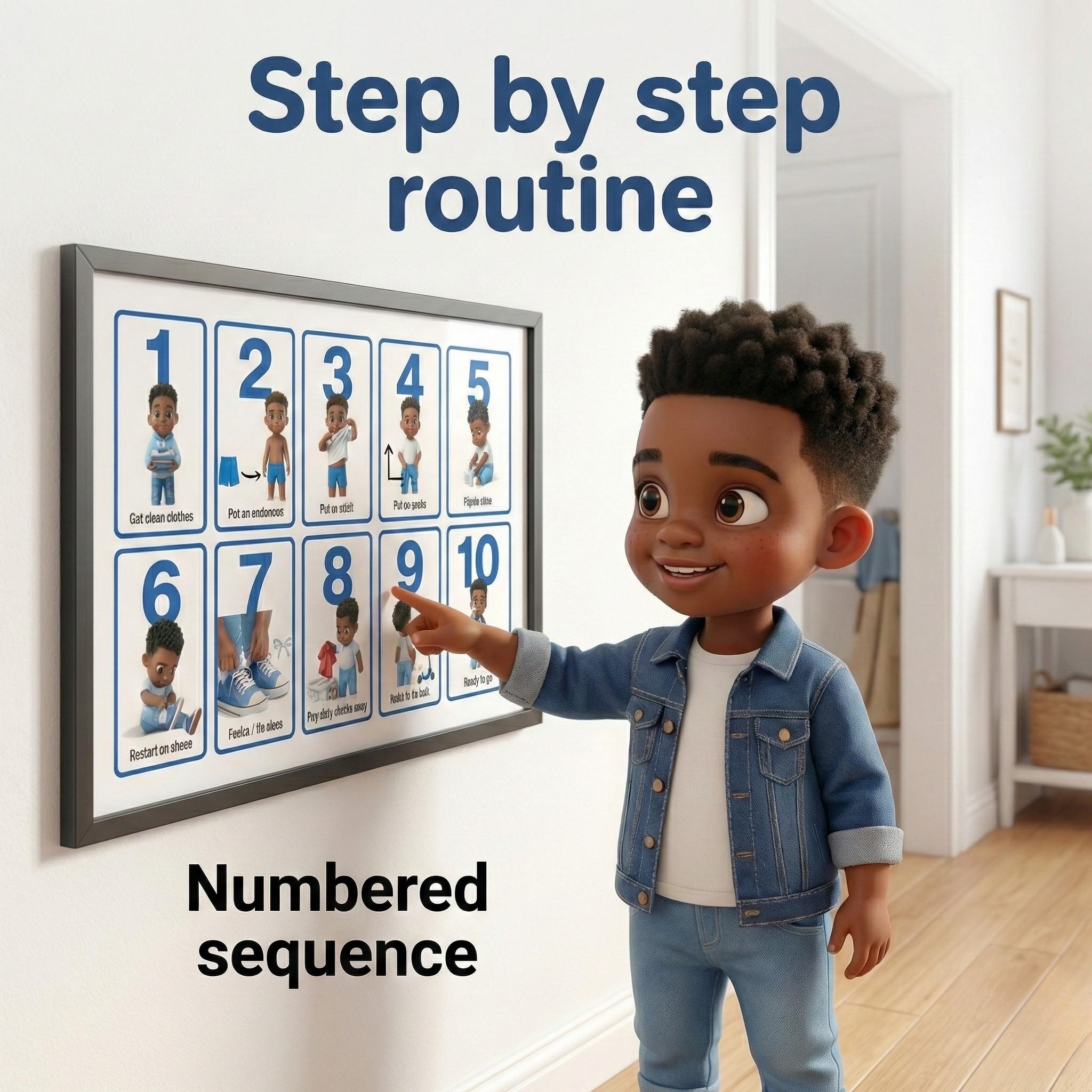 Getting Dressed Step by Step Visual Routine for Boys | Autism ADHD ...