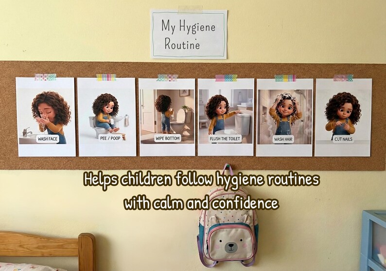 Hygiene Routine Visual Cards for Kids Autism ADHD | Bathroom & Self ...