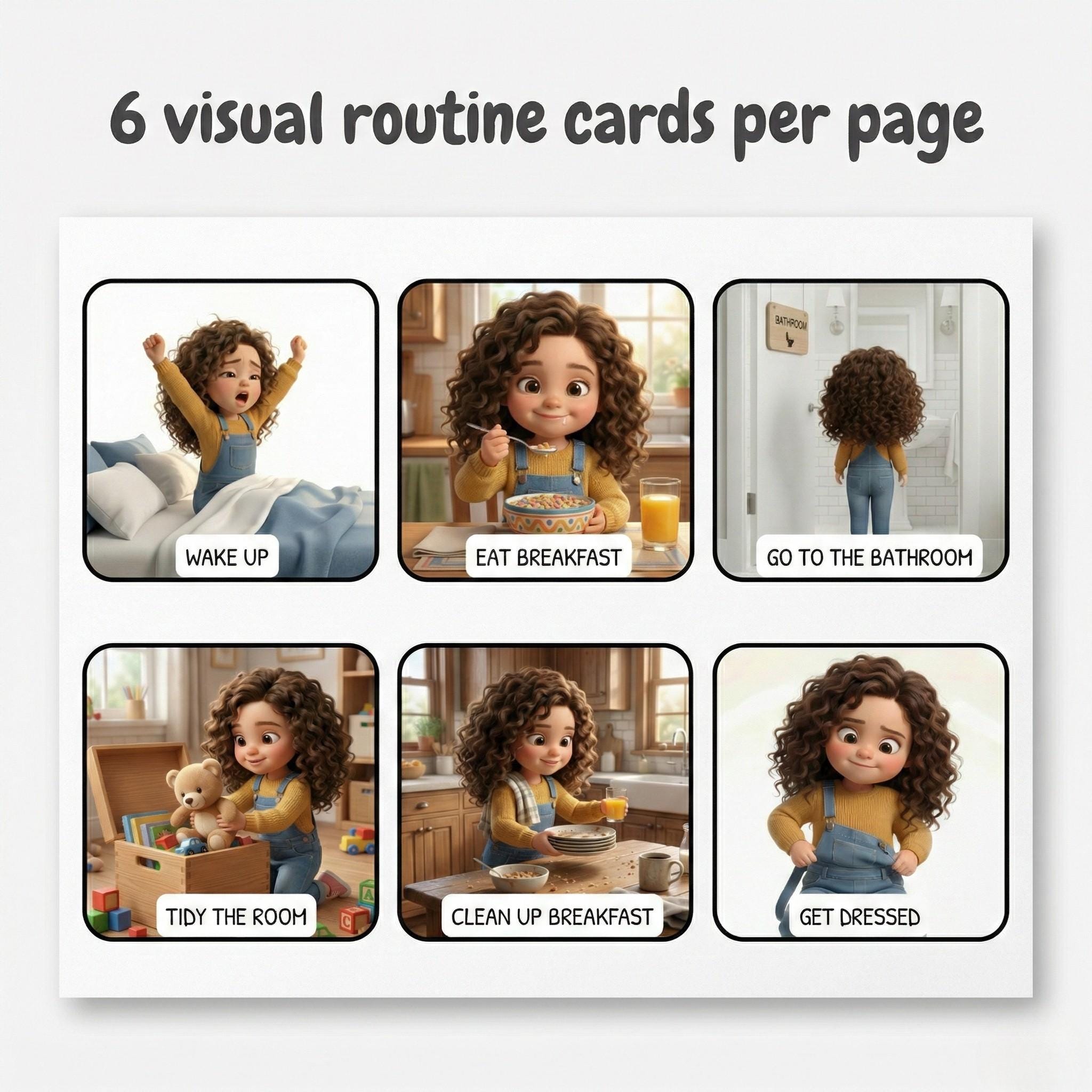 60 Visual Schedule Cards for Kids | Autism ADHD Daily Routine ...