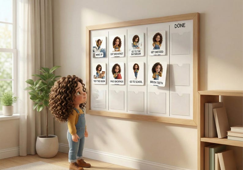 Morning Visual Routine for Kids | 18 Visual Schedule Cards | Autism ...