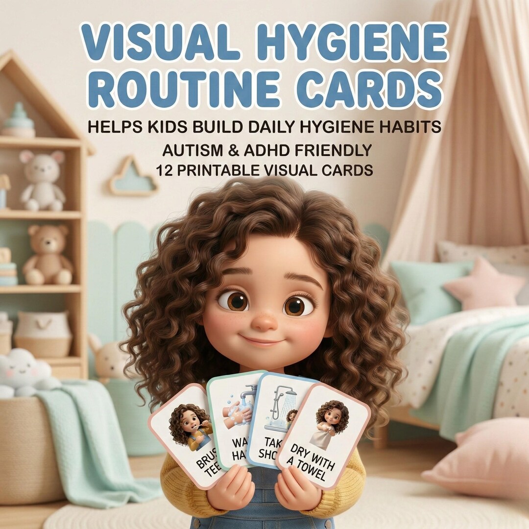 Hygiene Routine Visual Cards for Kids Autism ADHD | Bathroom & Self ...