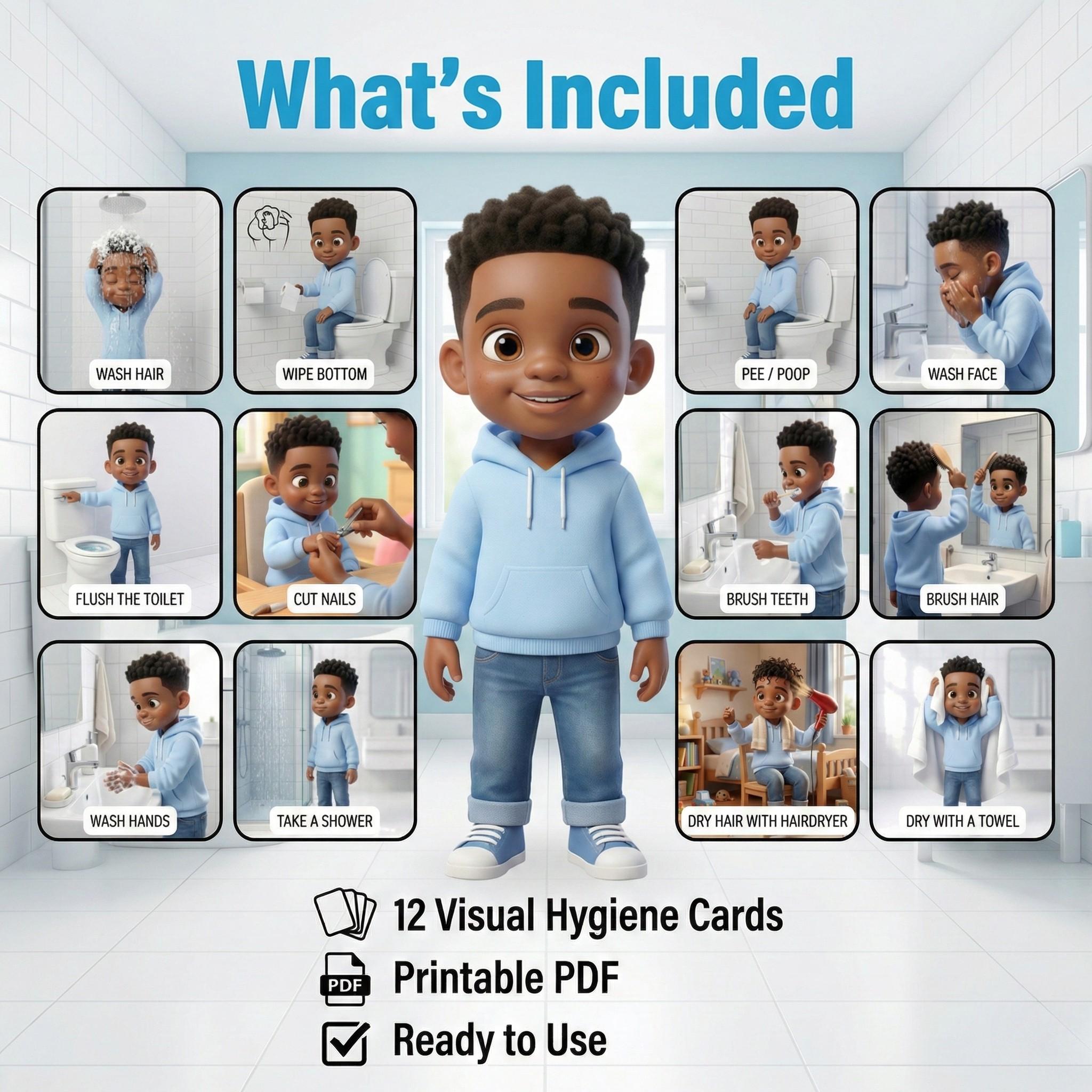 12 Visual Hygiene Routine Cards | Autism & ADHD Visual Schedule ...