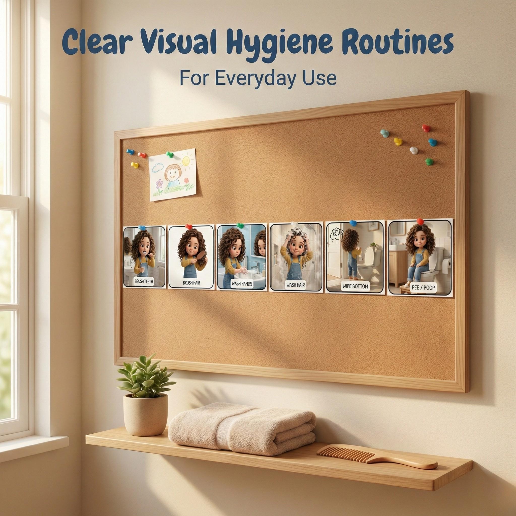 Hygiene Routine Visual Cards for Kids Autism ADHD | Bathroom & Self ...