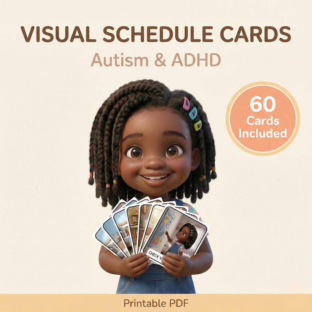 60 Visual Schedule Cards for Kids | Autism & ADHD | Daily Routine Cards ...