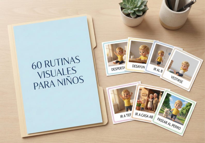 Rutinas Visuales Para Niños – 60 Tarjetas Imprimibles – Autismo Y TDAH ...