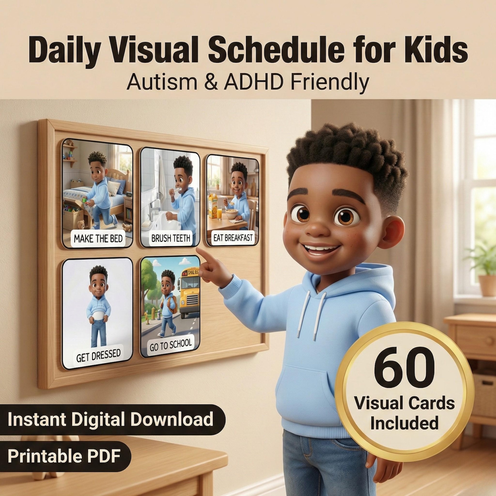 Visual Daily Routine Cards for Kids | 60 Calm & Structured Activities ...