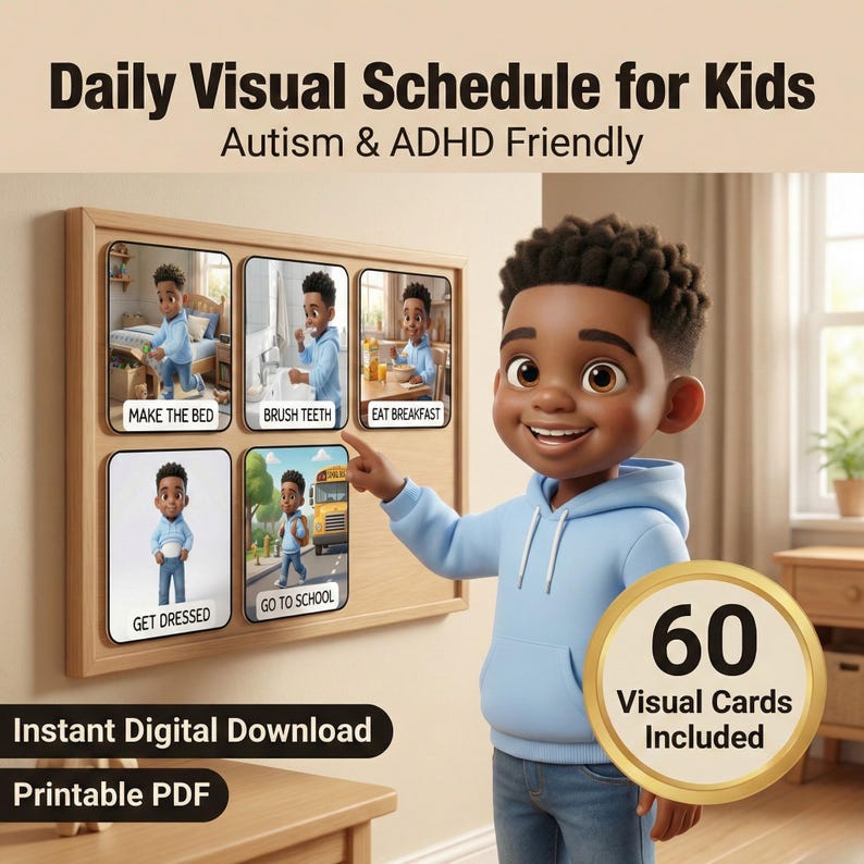 Visual Daily Routine Cards for Kids | 60 Calm & Structured Activities ...