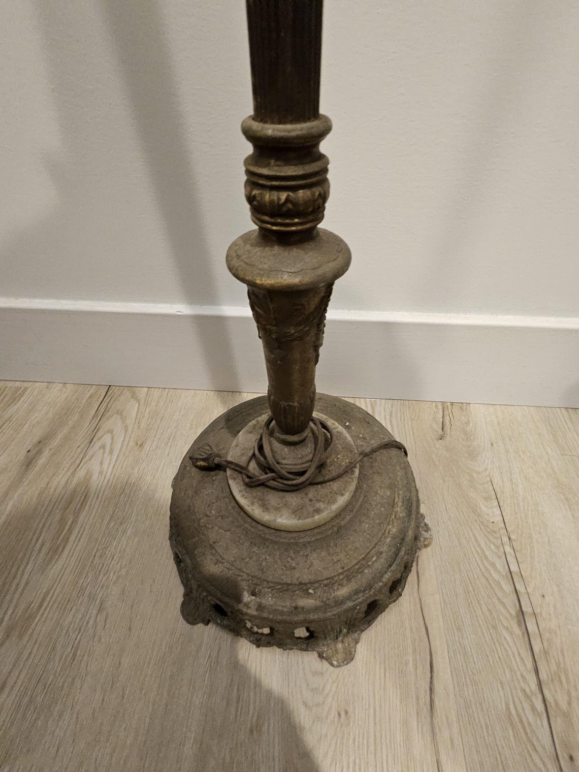 ANTIQUE Bronze Floor Lamp | Vintage Torchiere Style Standing Light ...