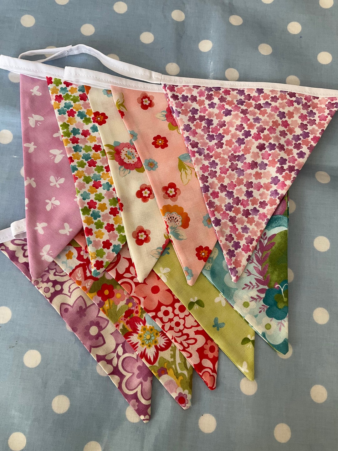 Spring Summer Bunting Cotton Fabric Banner - Etsy