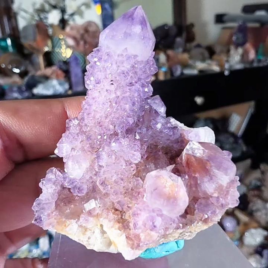 Natural Spirit Quartz Amethyst Cluster | Cactus Quartz Crystal Specimen ...