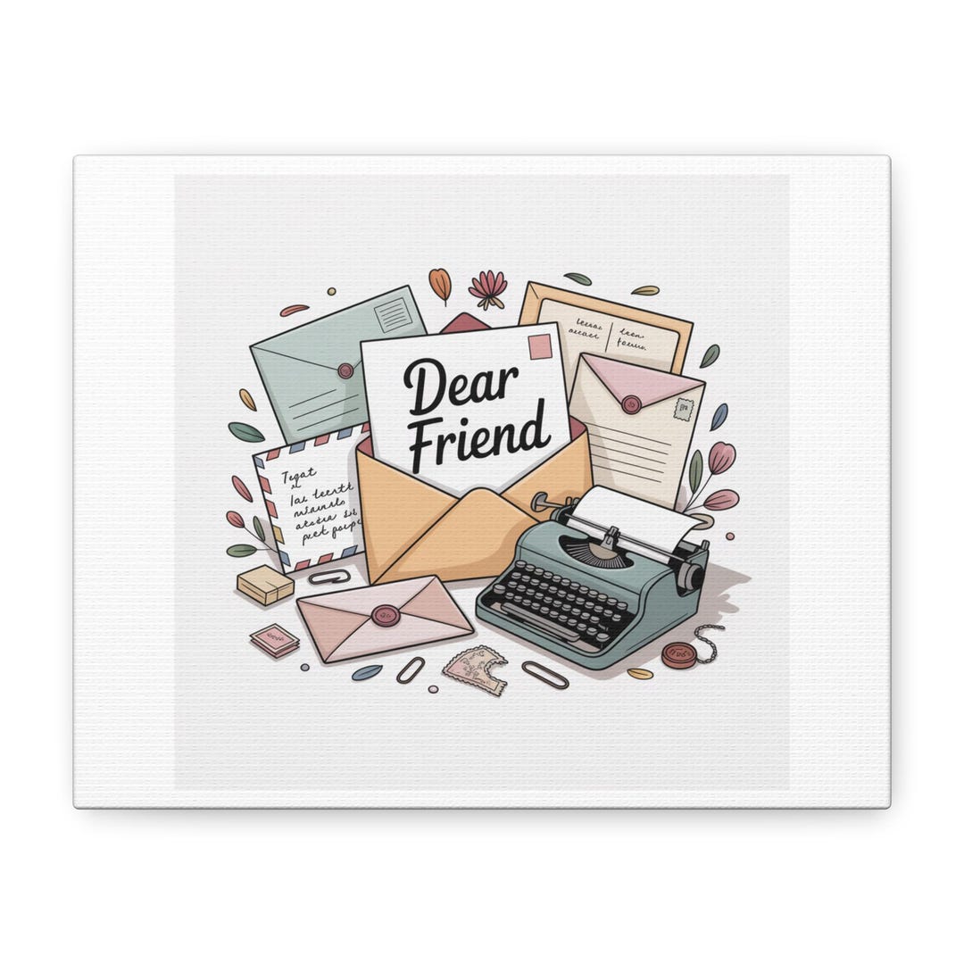Dear Friend Letter Collage Canvas | Snail Mail Art Print, Pen-pal ...