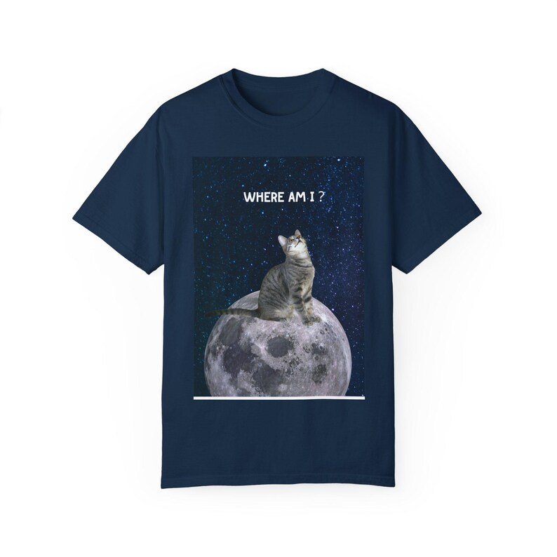 Cat Moon Quirky Oversized T-shirt, Graphic Tee, Animal Lover Shirt ...
