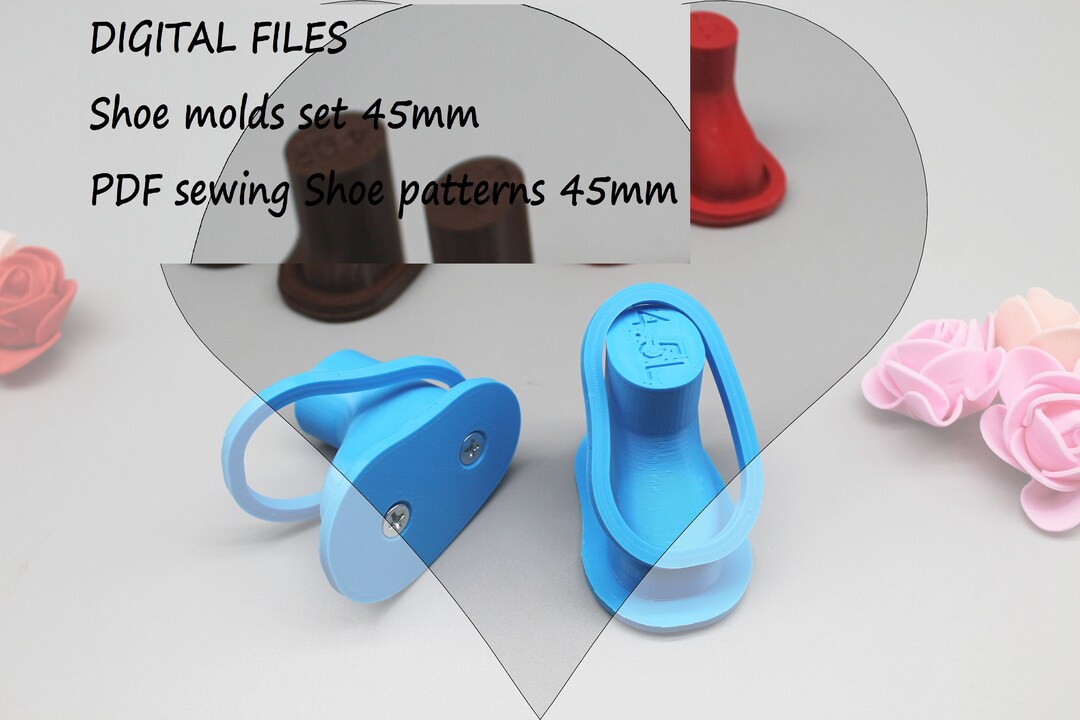 DIGITAL Files Shoe Molds Set 45mm Length + PDF Sewing Patterns and ...