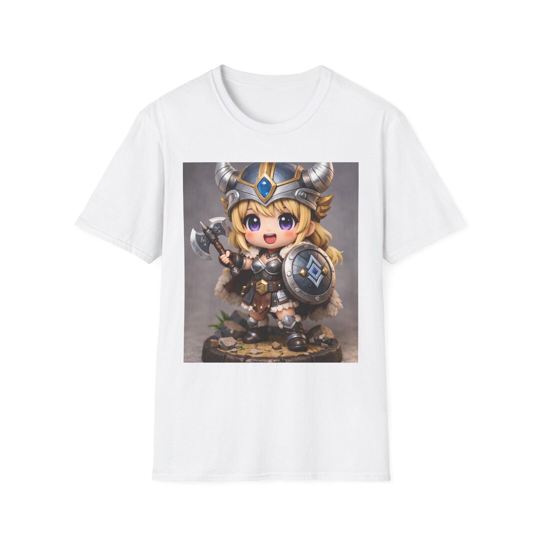 Chibi Viking Warrior T-shirt | Cute Norse Shield Helmet Fantasy Tee - Etsy
