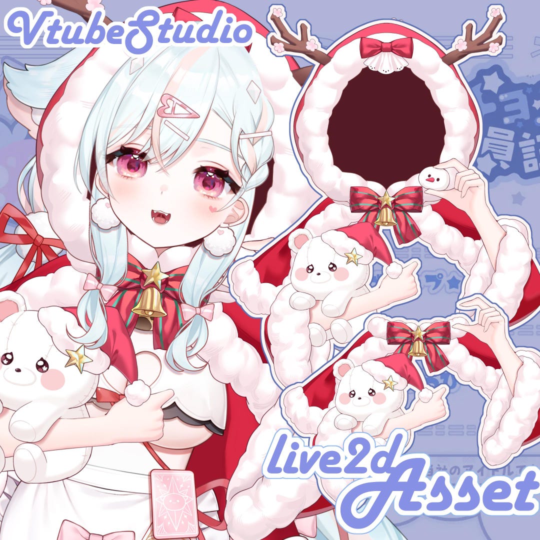 Live2d Vtuber Outfit Asset | Santa Outfit (only Cape Version) - Etsy