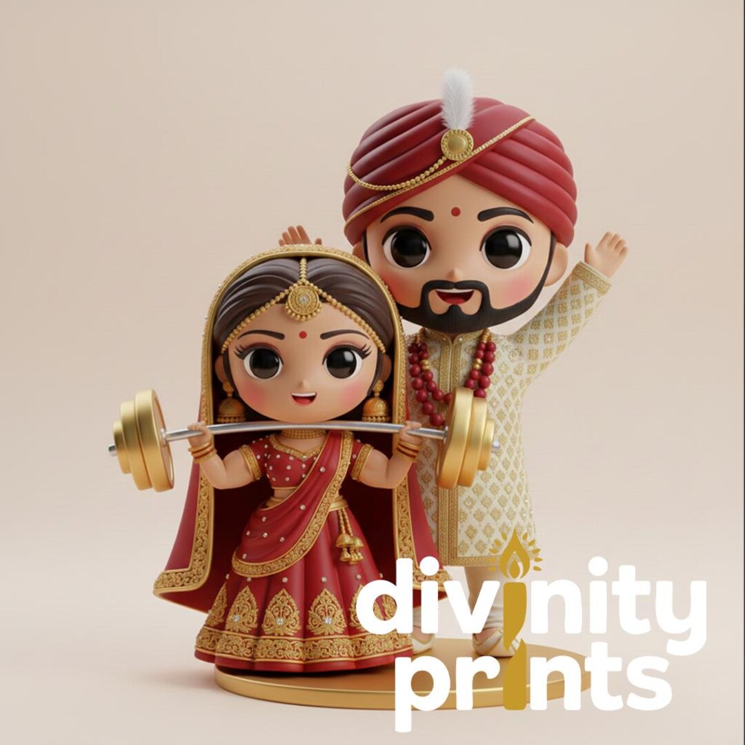DIY Indian Wedding Cake Topper | Paintable Gym Couple Figure - Etsy