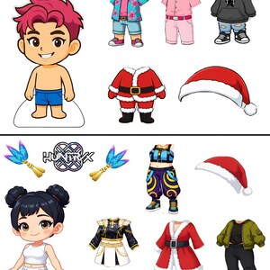 Huntrix and Saja Boy Sticker Paper Doll - Etsy