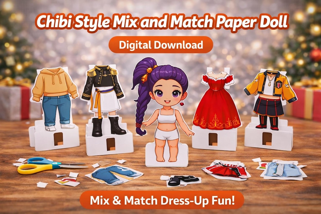 Chibi Style Mix and Match Paper Doll Rumi - Etsy