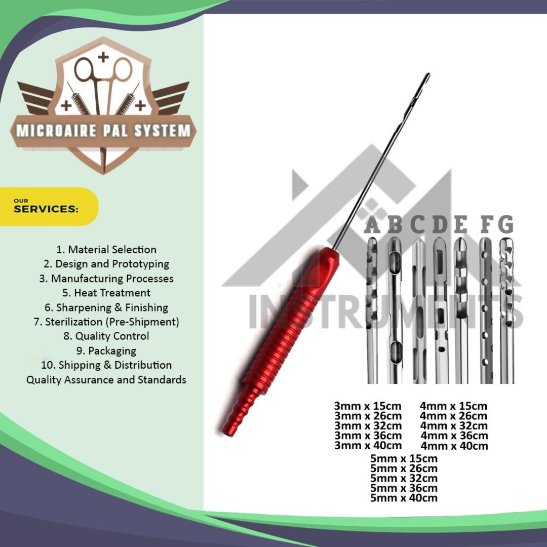 Professional Liposuction Cannula | Fixed Handle | Multi-hole Fat ...