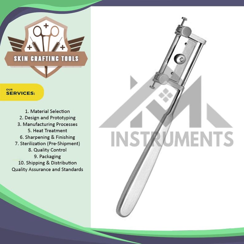 Silver Dermatome – 19cm Adjustable Blade Skin Grafting Tool, Stainless ...