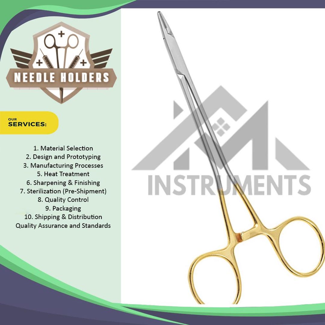 Swedish Surgical Needle Holder | 15.5cm Straight Tungsten Carbide Jaws ...