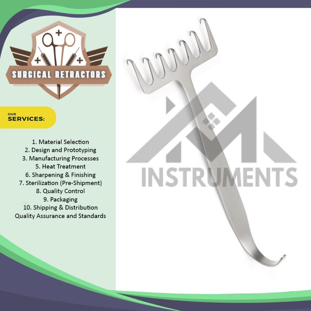 Freeman-maxwell Surgical Flap Retractor | 18cm, 7-prong Brow Lift Tool ...