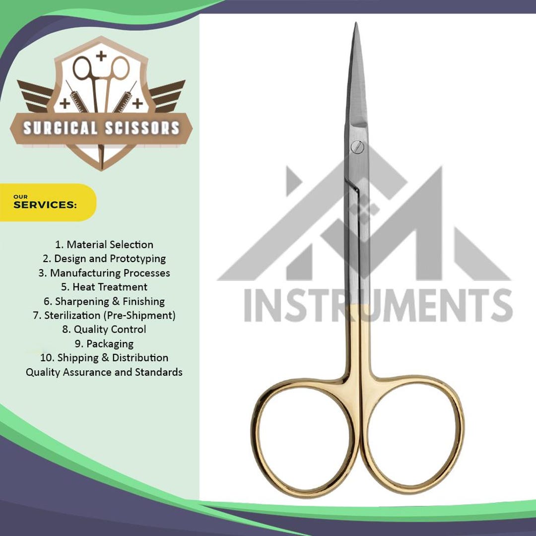 Iris Surgical Scissors | 11.5cm Curved TC Serrated Blades - Etsy