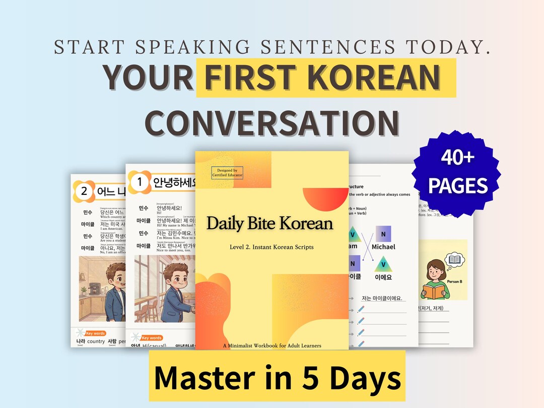 Learn Korean for Beginners | Basic Korean Conversation Scripts (PDF) - Etsy