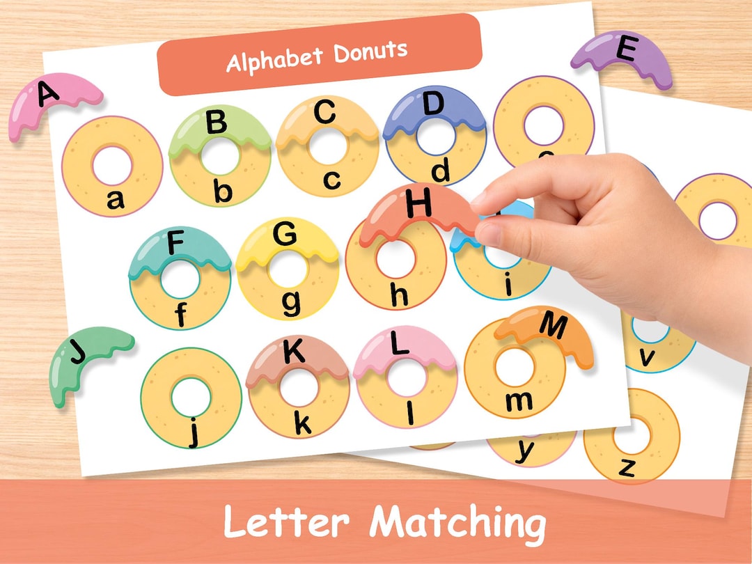 Donut Alphabet Matching Game | Uppercase & Lowercase Letters A-Z ...
