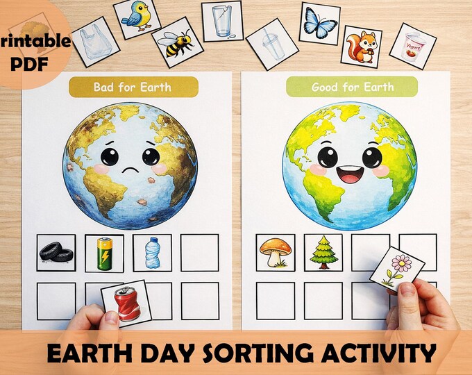 Earth Day Sorting Activity for Preschool & Kindergarten (digital ...