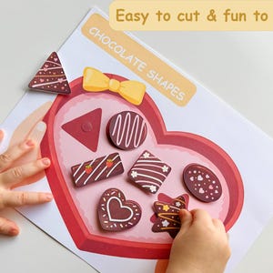 Valentine Chocolate Shapes Matching Activity | Preschool Printable (PDF ...
