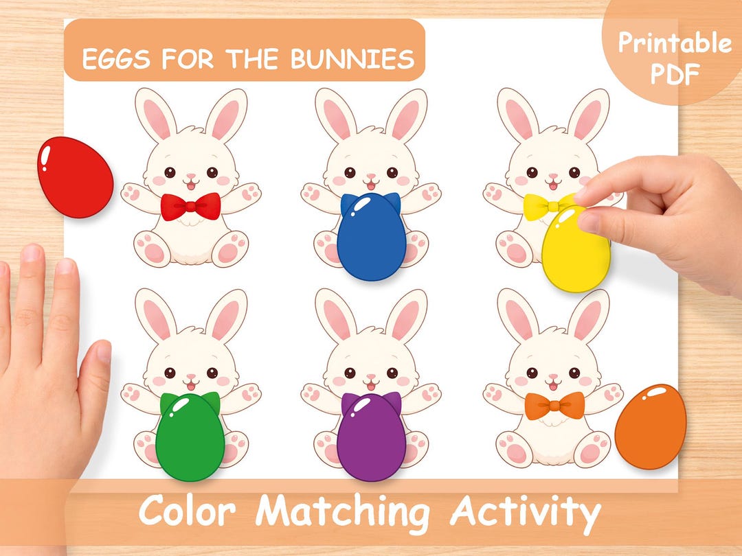 Easter Color Matching Activity for Toddlers | Bunny Eggs Printable PDF ...