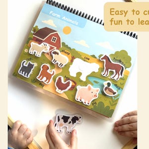 Farm Animals Matching Activity for Toddlers | Printable Busy Book Page ...