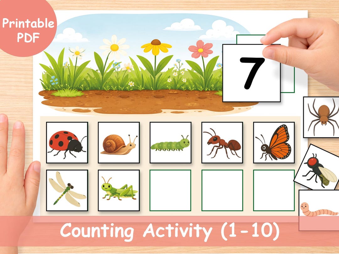 Spring Bug Counting & Matching Activity 1-10 PDF | Printable Preschool ...