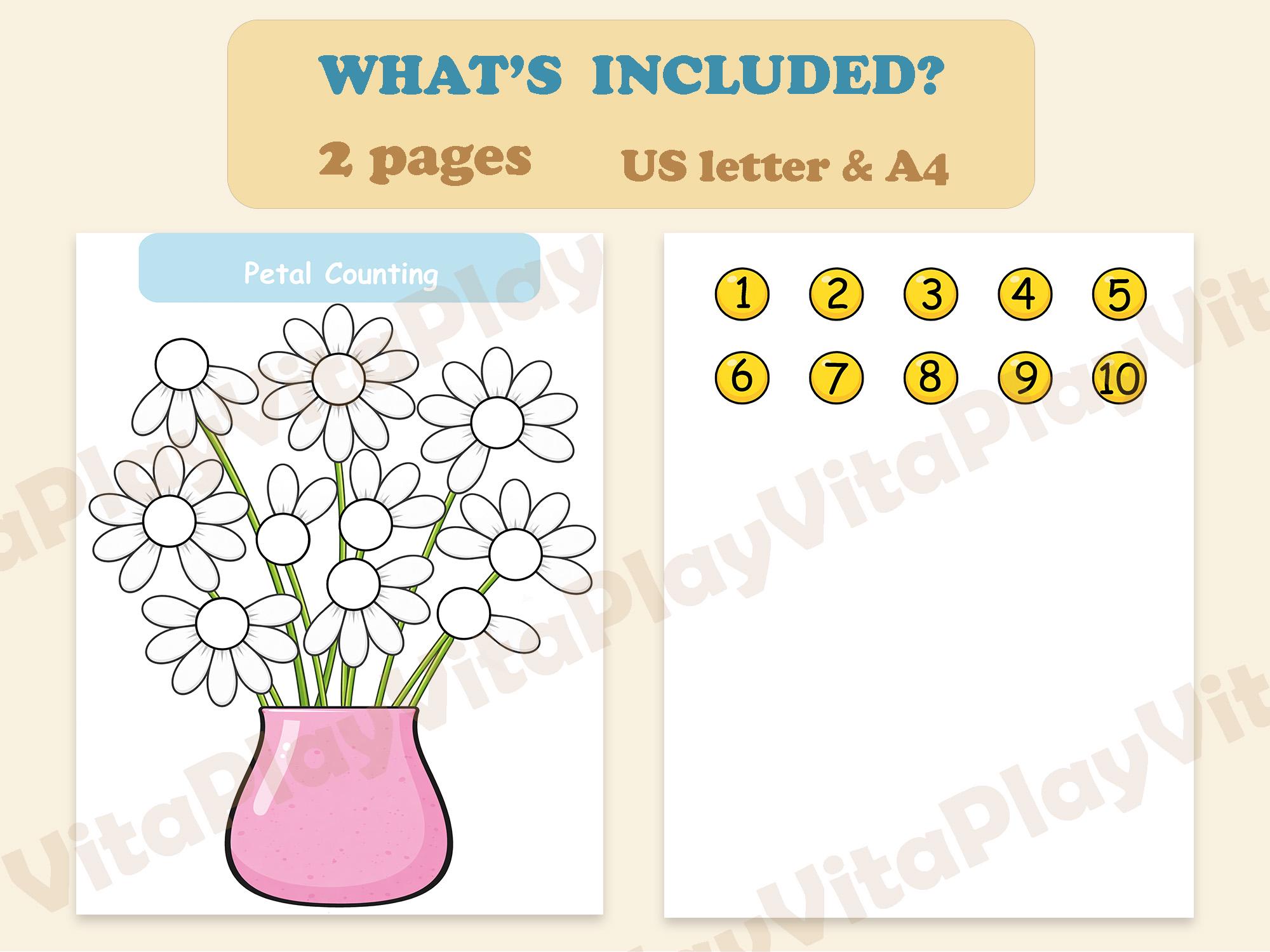 Spring Counting Activity | Preschool Flower Petal Math Game (PDF ...