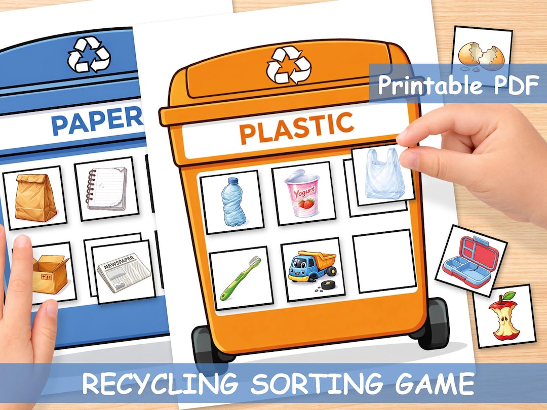 Recycling Sorting Game | Earth Day Activity for Kids | Trash Sorting ...